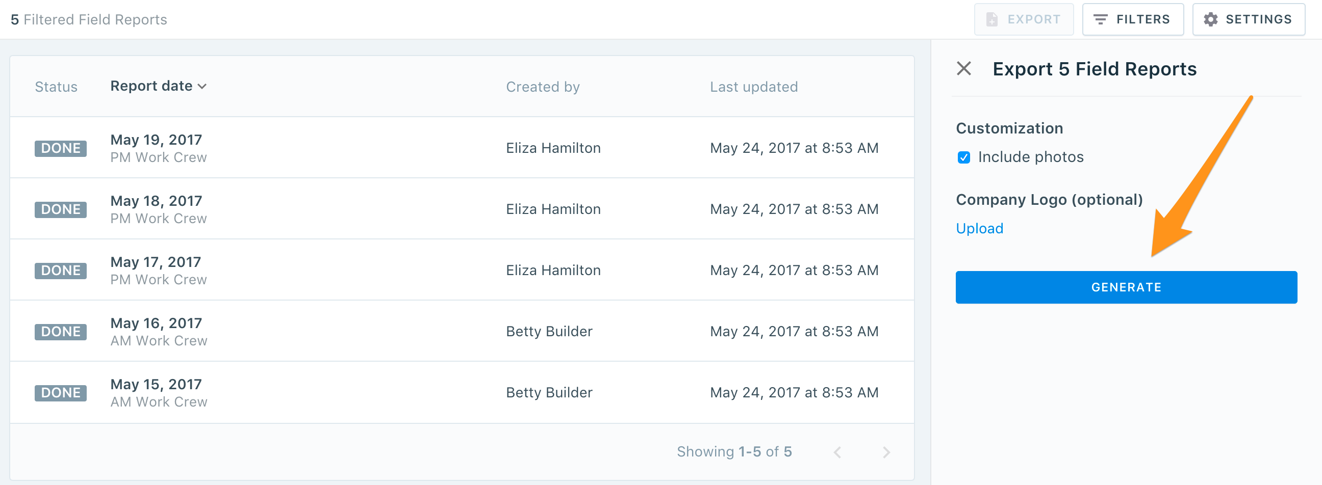 Export, Download & Print Field Reports on Web – PlanGrid